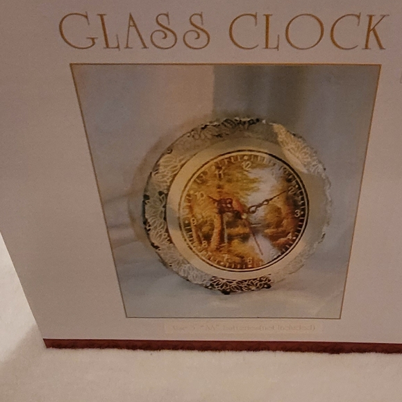 Tianguan | Accents | Vintage Tianguan Glass Clock Wooded Scene New In ...